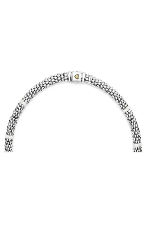 Lagos White Caviar Pavé Diamond Collar Necklace - Silver/diamond