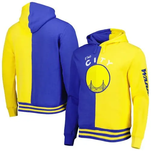 Mitchell & Ness Gold Golden State Warriors Hardwood Classics Split Pullover Hoodie