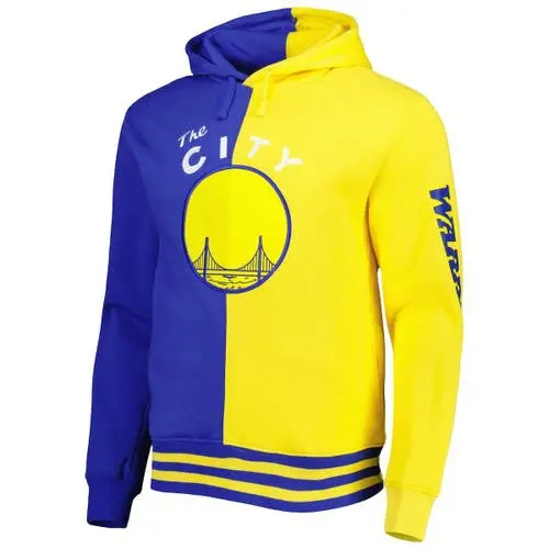 Mitchell & Ness Gold Golden State Warriors Hardwood Classics Split Pullover Hoodie