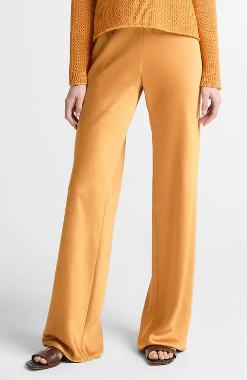 Vince Satin Bias Cut Wide Leg Trousers - Clementine