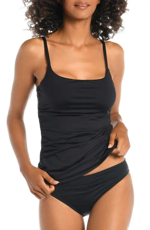 La Blanca Island Goddess Tankini Swim Top - Black