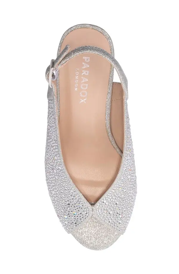 PARADOX LONDON PINK Glory Slingback Pumps - Silver