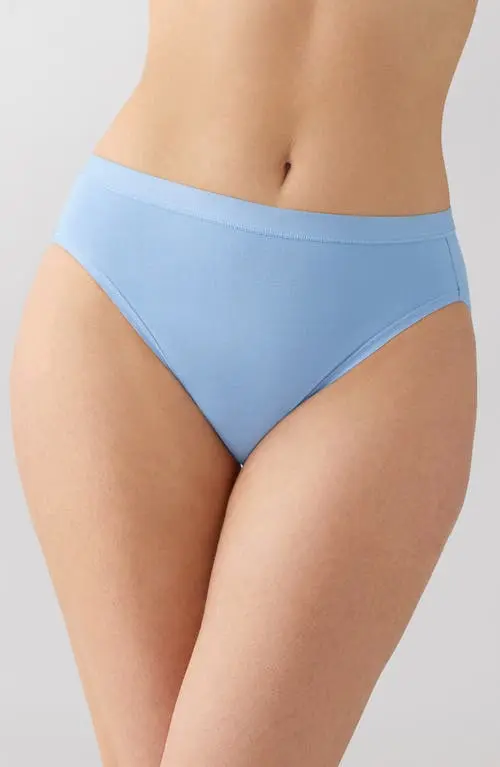 Wacoal Understated Cotton Blend High Leg Briefs - Bel Air Blue