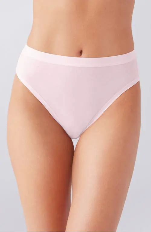 Wacoal Understated Cotton Blend High Leg Briefs - Cradle Pink