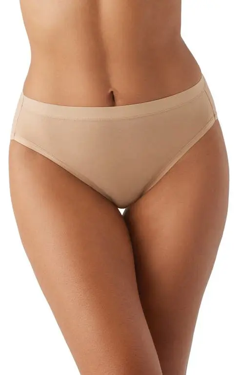 Wacoal Understated Cotton Blend High Leg Briefs - Praline
