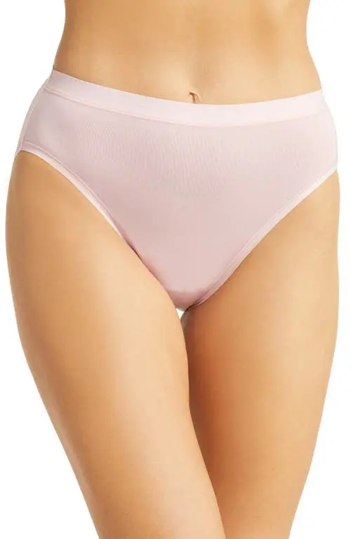 Wacoal Understated Cotton Blend High Leg Briefs - Zephyr Pink