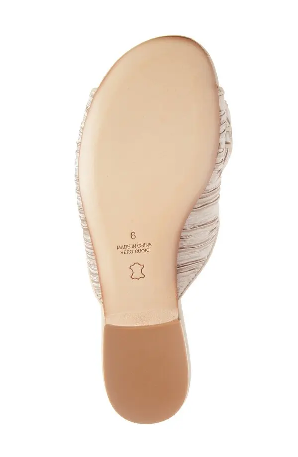 KOKO + PALENKI Dara Bow Slide Sandal - Champagne Satin