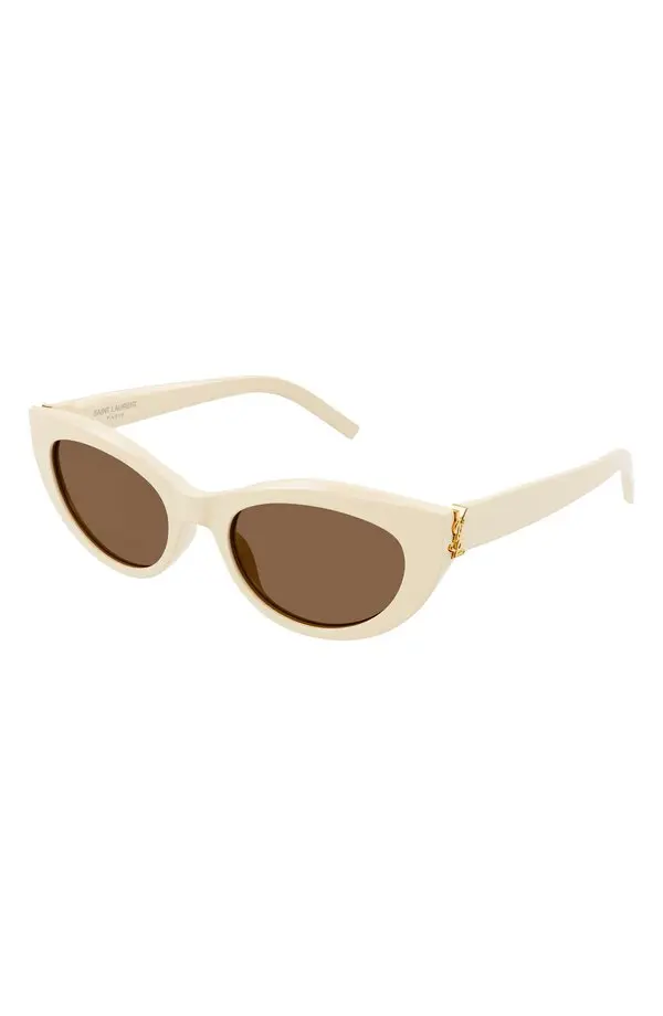Saint Laurent 54mm Cat Eye Sunglasses - Ivory | Editorialist display picture 1