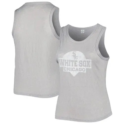 SOFT AS A GRAPE Chicago White Sox High Neck Tri-blend Tank Top - Gray