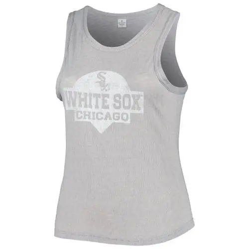 SOFT AS A GRAPE Chicago White Sox High Neck Tri-blend Tank Top