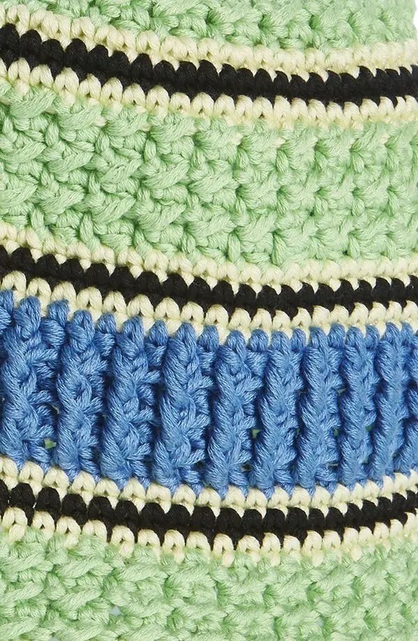 Stella McCartney Logo Stripe Crochet Bucket Hat