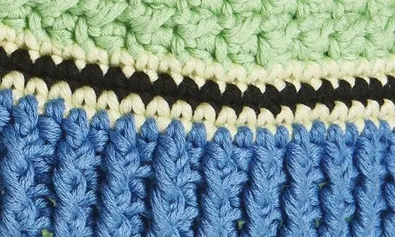 Stella McCartney Logo Stripe Crochet Bucket Hat