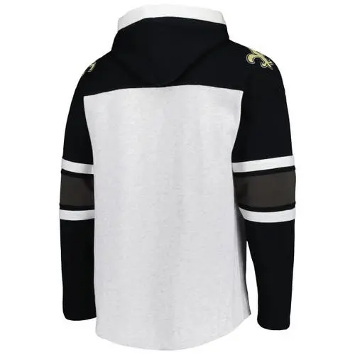 '47 New Orleans Saints Heather Gridiron Lace-up Pullover Hoodie