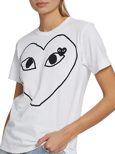 Play Comme Des Garcon Eye Heart Cotton T-shirt