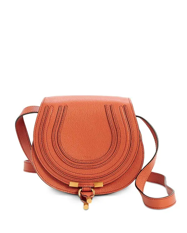 Chloé Marcie Small Saddle Bag - Crimson Leather