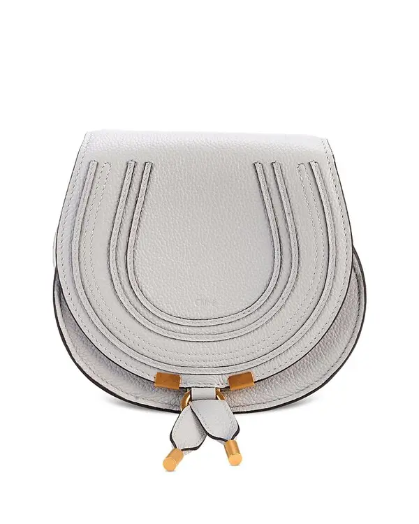 Chloé Marcie Small Saddle Bag - Light Cloud Leather