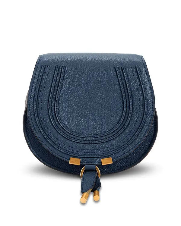 Chloé Marcie Small Saddle Bag - Tapestry Blue Leather