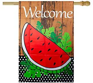 NORTHLIGHT Welcome Watermelon Slice Spring Flag 28' X 40