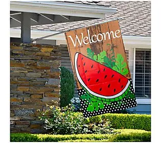 NORTHLIGHT Welcome Watermelon Slice Spring Flag 28' X 40
