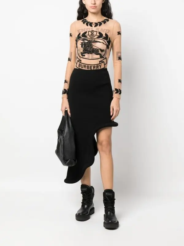 Burberry Embroidered Stretch Tulle Bodysuit