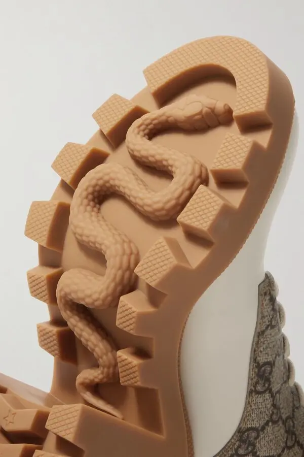 Gucci Trip Logo-print Coated-canvas And Leather Ankle Boots