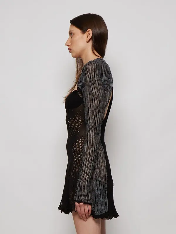 Roberta Einer Asymmetric Cut Knit Mini Dress In Black - 70% Off |  Editorialist
