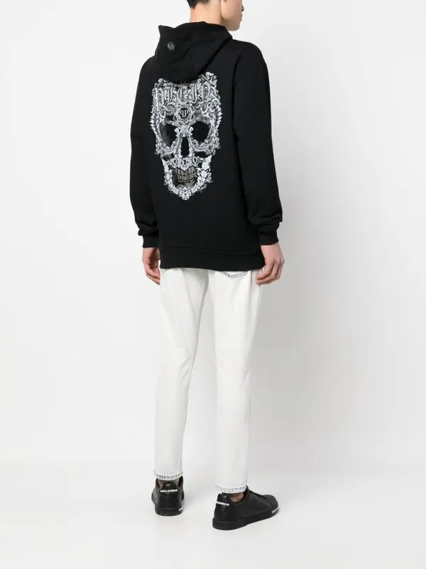 Philipp Plein Baroque Skull Cotton Hoodie