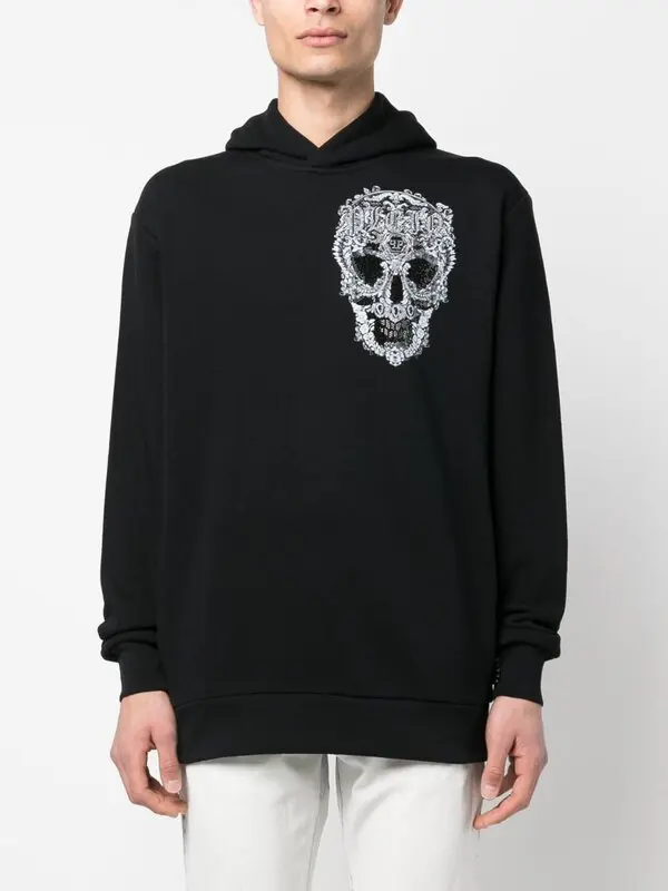 Philipp Plein Baroque Skull Cotton Hoodie
