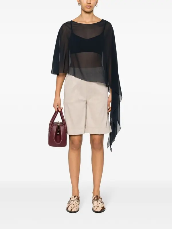 Antonelli Firenze Asymmetric Silk Blouse - Black