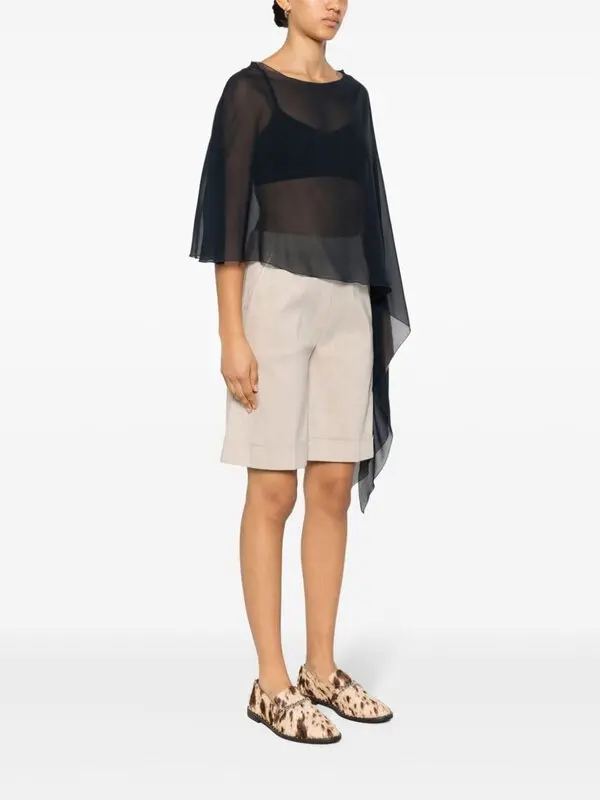 Antonelli Firenze Asymmetric Silk Blouse - Black