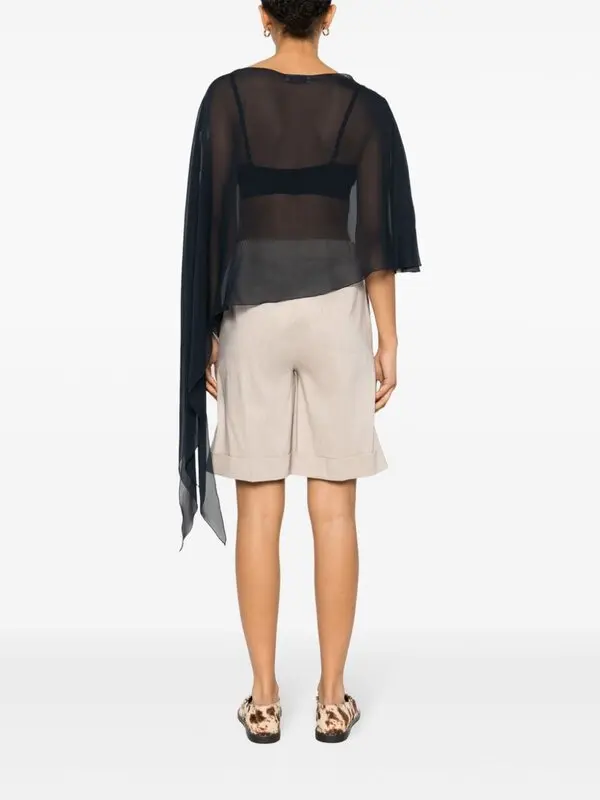 Antonelli Firenze Asymmetric Silk Blouse - Black