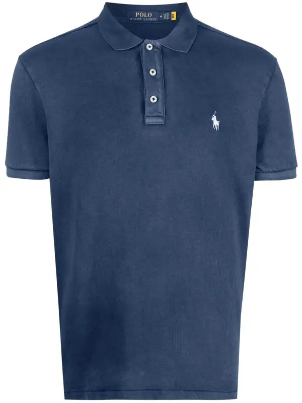 Polo Ralph Lauren Embroidered-logo Polo Shirt - Blue