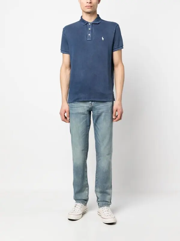 Polo Ralph Lauren Embroidered-logo Polo Shirt - Blue