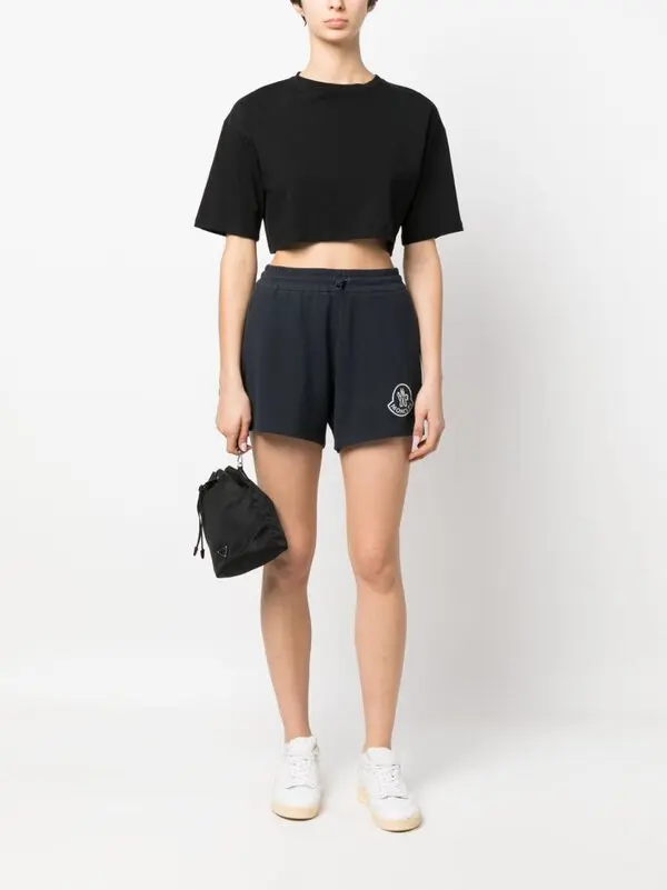 Moncler Drawstring Cotton Shorts - Blue