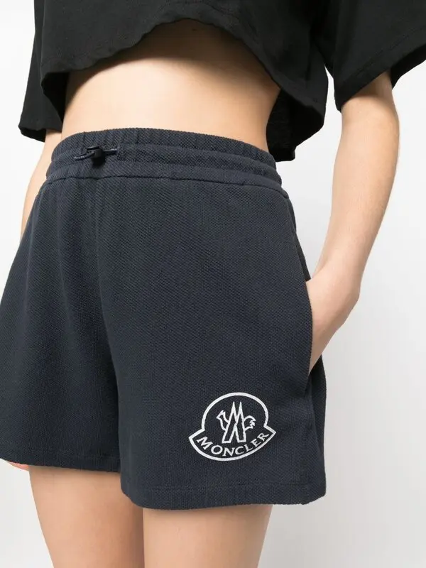 Moncler Drawstring Cotton Shorts - Blue