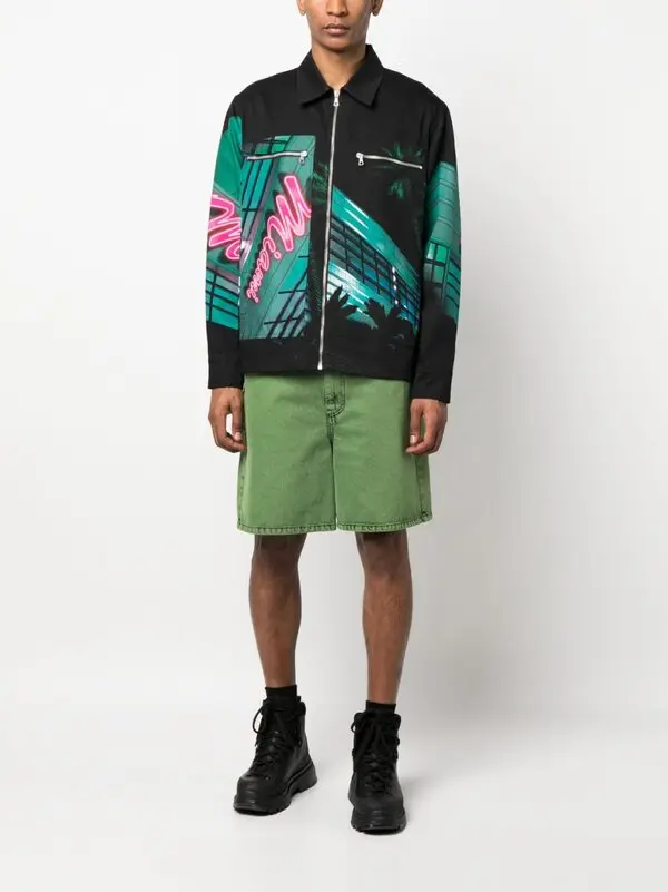 Palm Angels Miami-print Cotton Jacket
