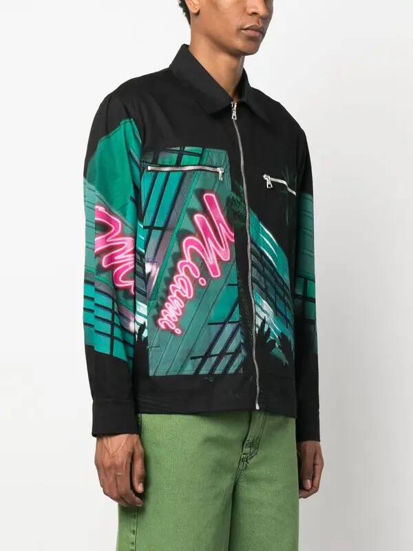 Palm Angels Miami-print Cotton Jacket