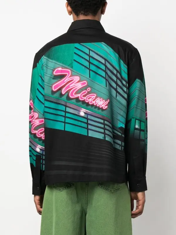 Palm Angels Miami-print Cotton Jacket