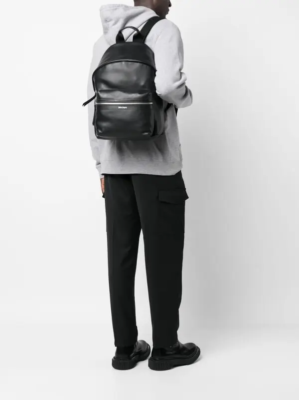 Palm Angels Logo-print Leather Backpack