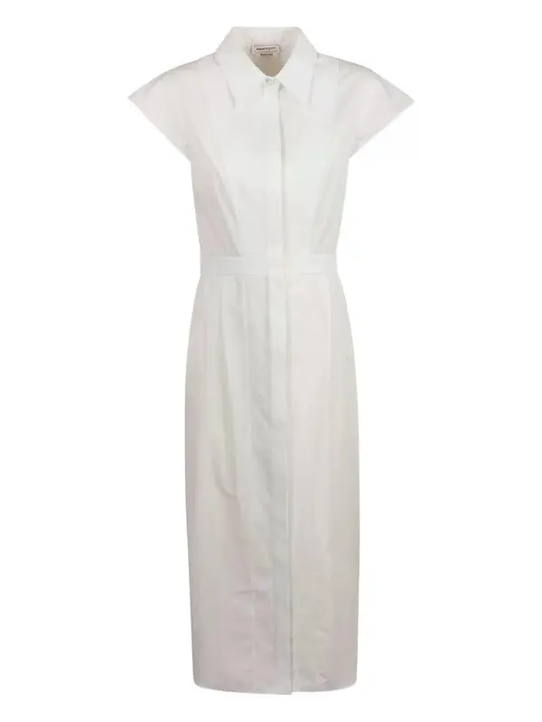 Alexander McQueen Collared Midi Shirt Dress