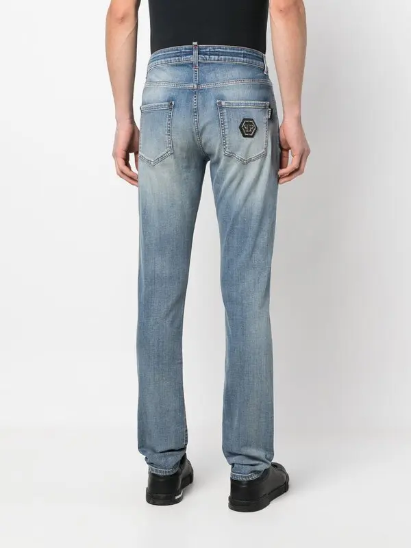 Philipp Plein Hexagon Straight Leg Jeans