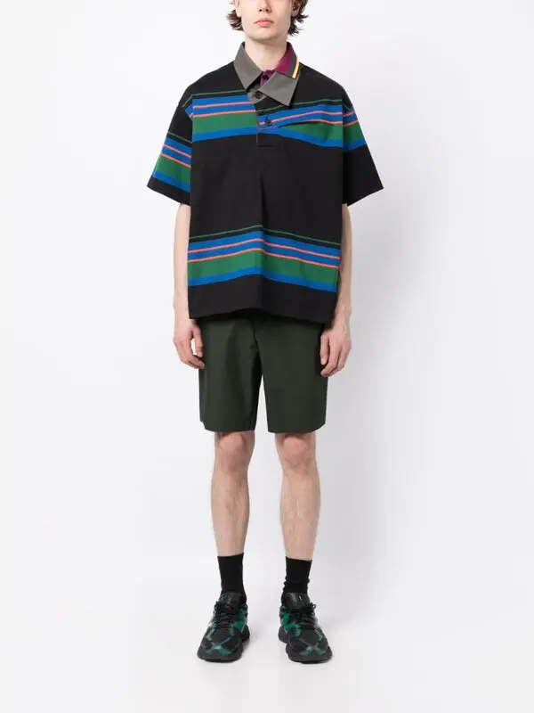 Kolor Pleated Wide-leg Tailored Shorts