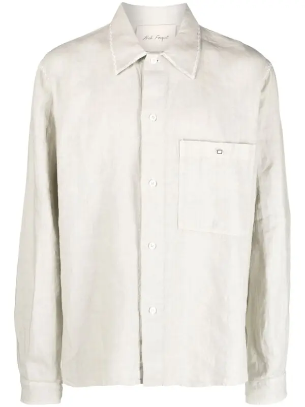 Nick Fouquet Decorative-stitching Linen Shirt