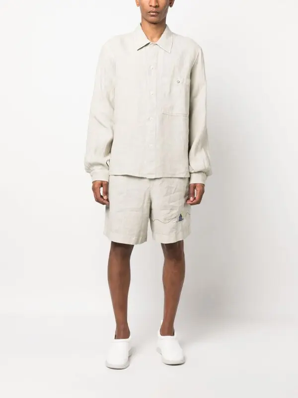 Nick Fouquet Decorative-stitching Linen Shirt