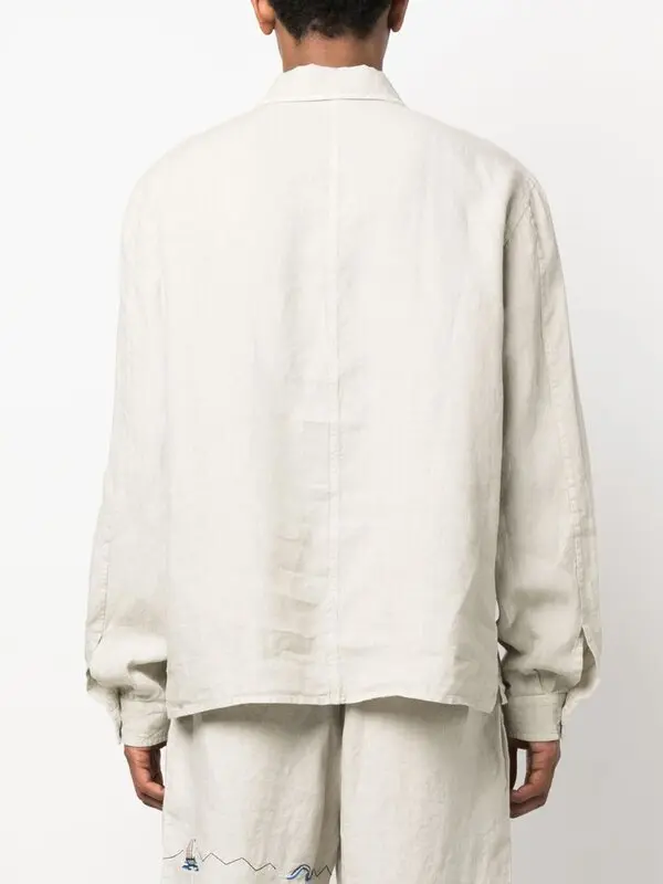 Nick Fouquet Decorative-stitching Linen Shirt