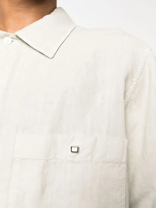 Nick Fouquet Decorative-stitching Linen Shirt