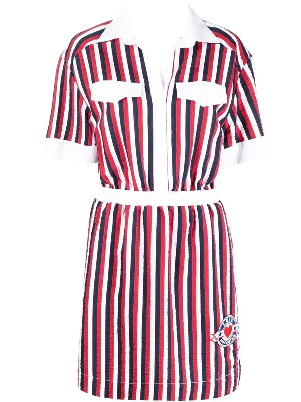 Moschino Striped Cotton-lyocell Blend Shirt Dress