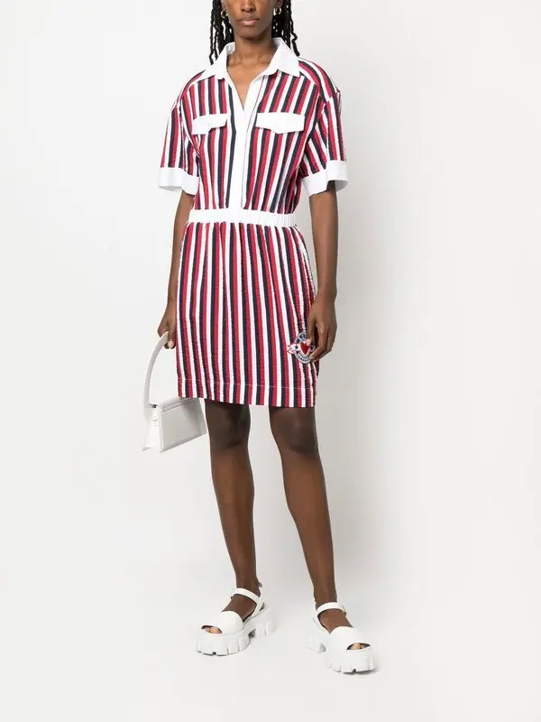 Moschino Striped Cotton-lyocell Blend Shirt Dress
