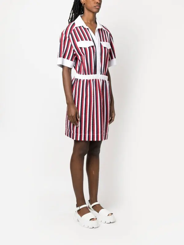 Moschino Striped Cotton-lyocell Blend Shirt Dress