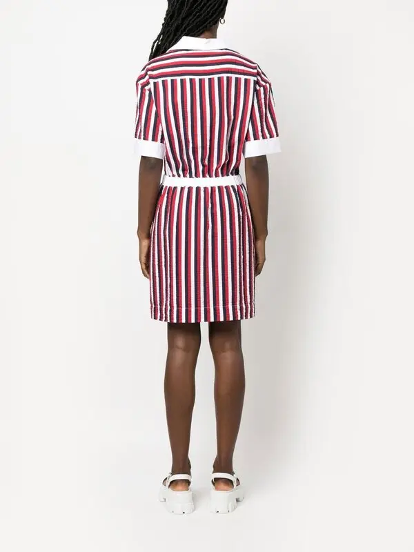 Moschino Striped Cotton-lyocell Blend Shirt Dress